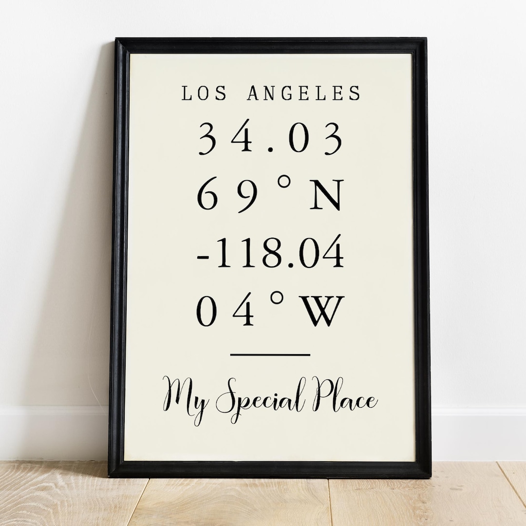Special Coordinates Wall Art, Coordinates Print, Custom Wall Art ...