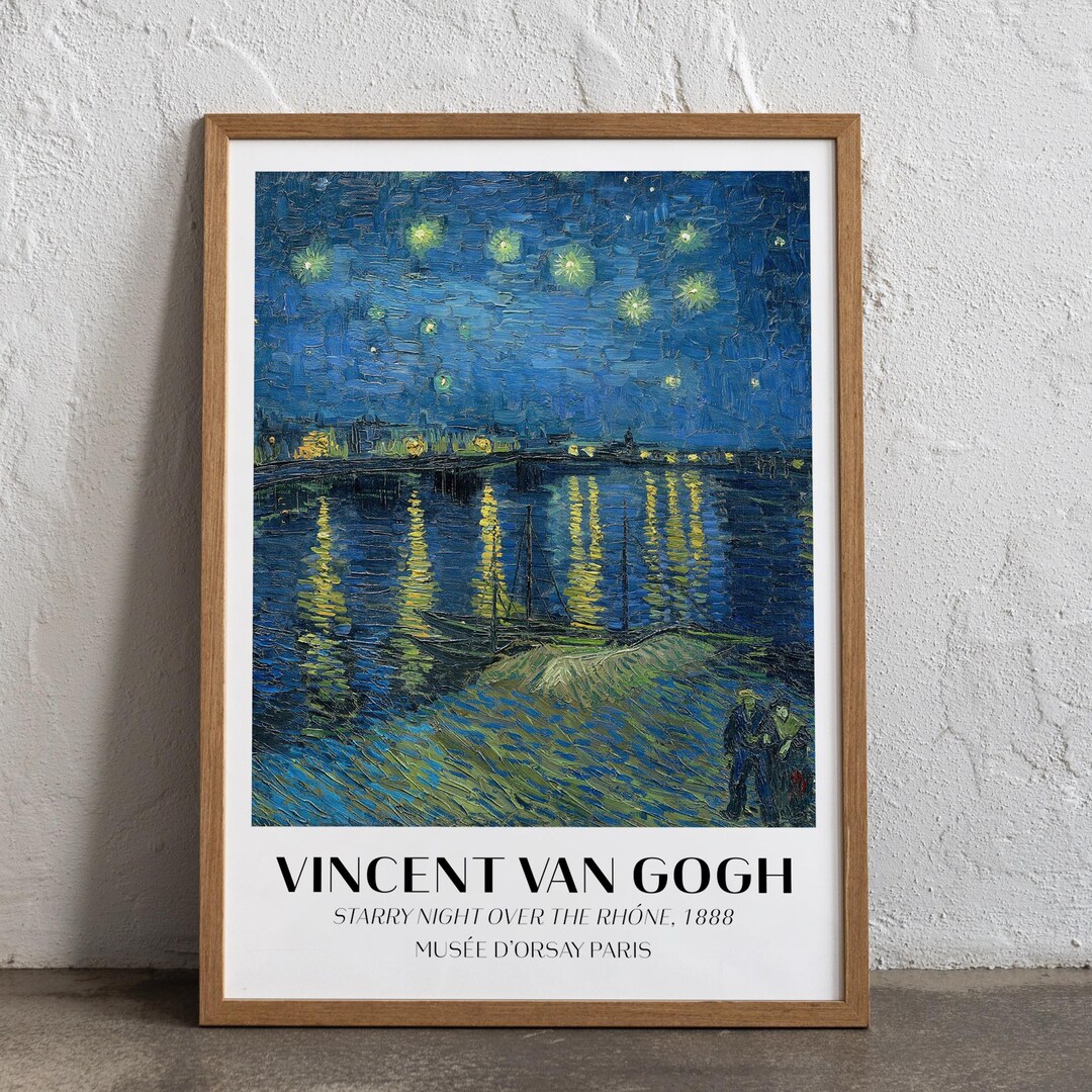 Vincent Van Gogh Poster, Starry Night Over the Rhone 1888, Van Gogh ...