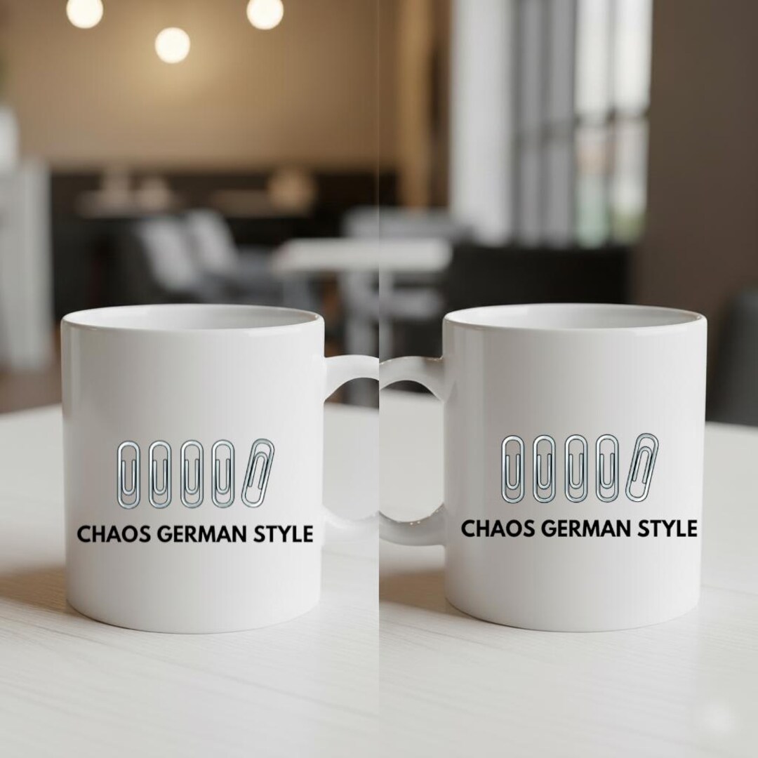 Chaos German Style Mug | Funny Office Gift | Order Motif | Coffee Mug ...