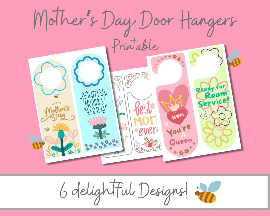 Cute Printable Mother's Day Door Hangers Easy Kids Gift for Mom Do Not ...
