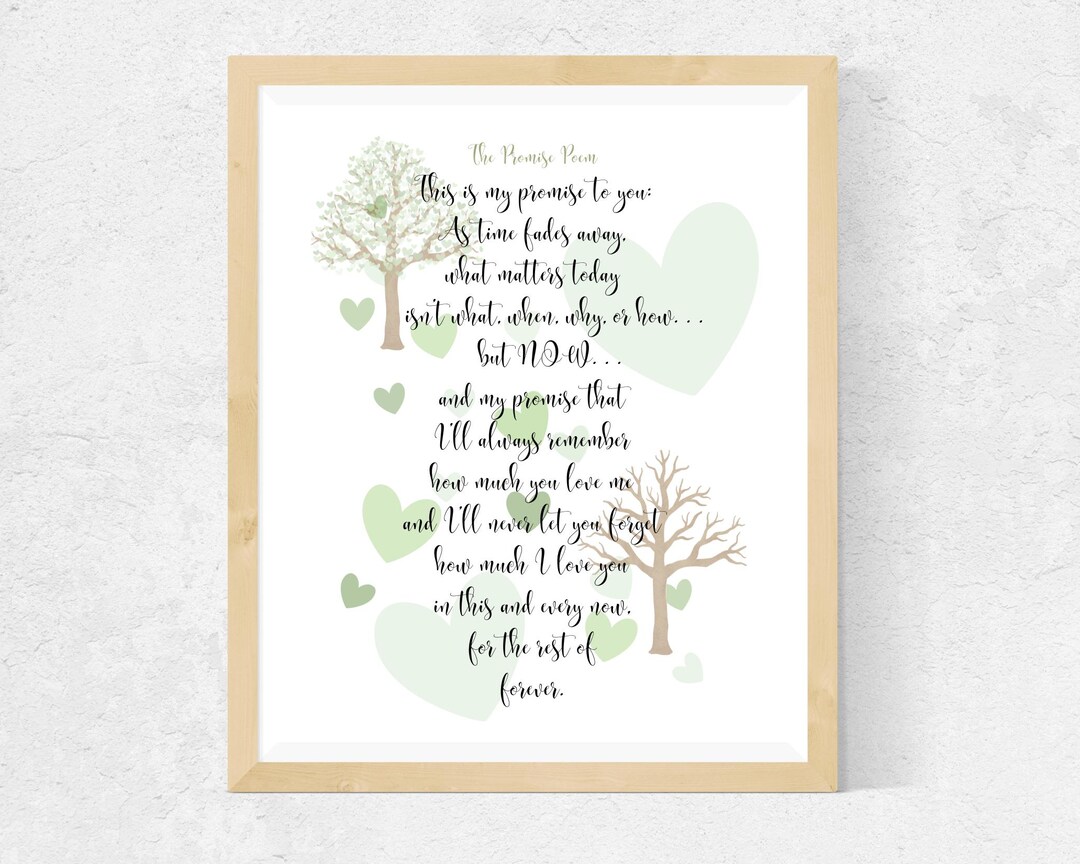 Promise Poem STYLE-C With Trees and Hearts Printable Wall Decor With ...