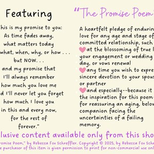 Promise Poem Printable Flowers for Engagement Gift Wedding Anniversary ...