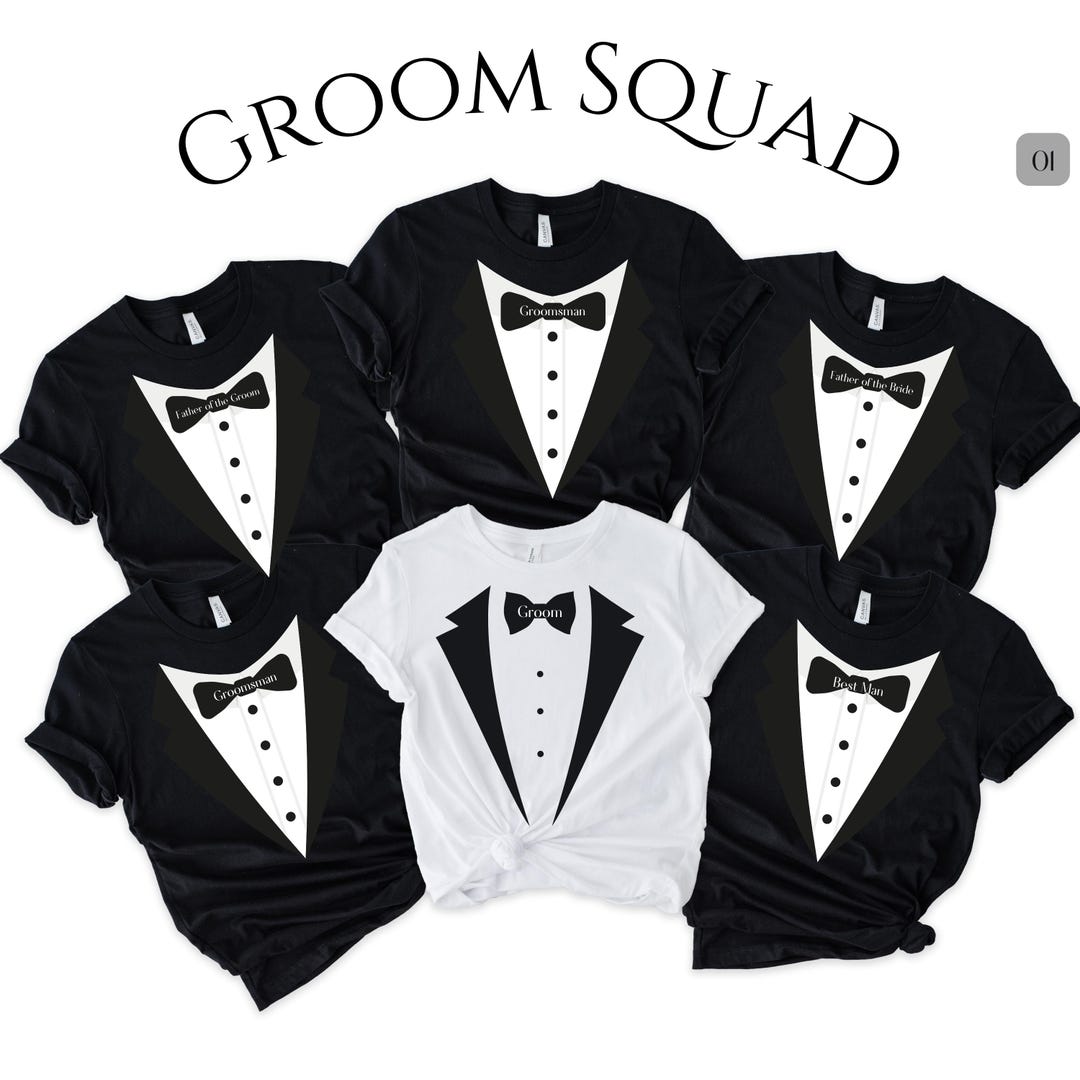 Groom Squad Tuxedo Shirt Wedding Party Matching Outfit Groom Crew Best ...