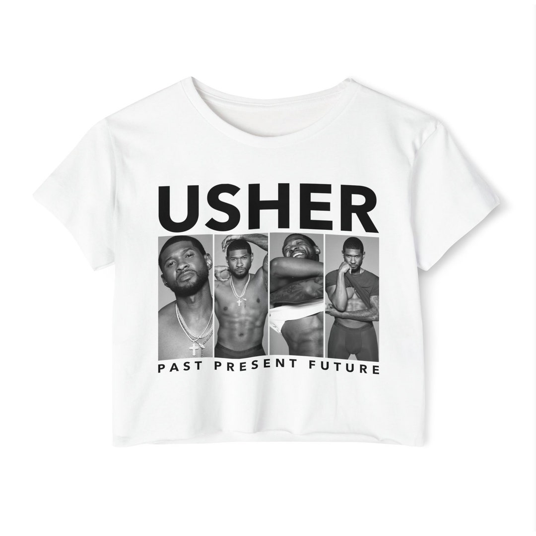 Usher Crop Shirt Ppf Print Usher World Tour Crop Top Usher Past Present ...