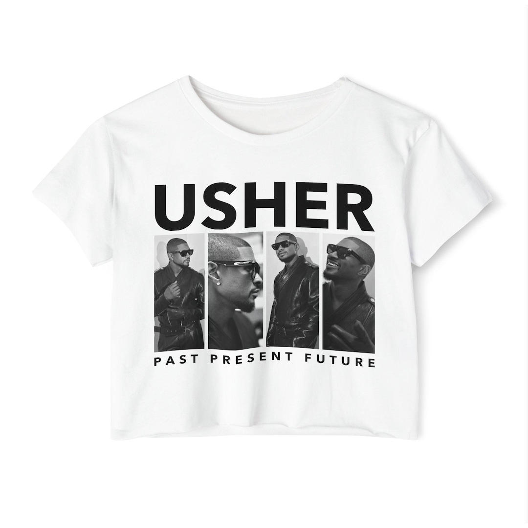 Usher World Tour Crop Top Fan Signature Usher Ppf World Tour Crop Shirt ...