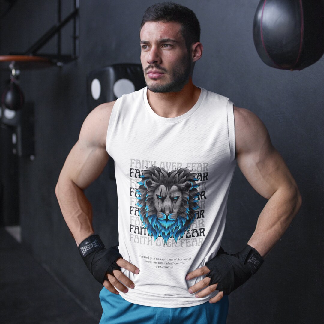 Faith Over Fear Christian Workout Tank Fitness Gym Shirt Weightlifting ...