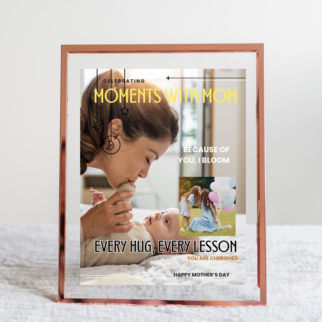 Editable Mother's Day Magazine Cover Card - Personalized Photo Template ...