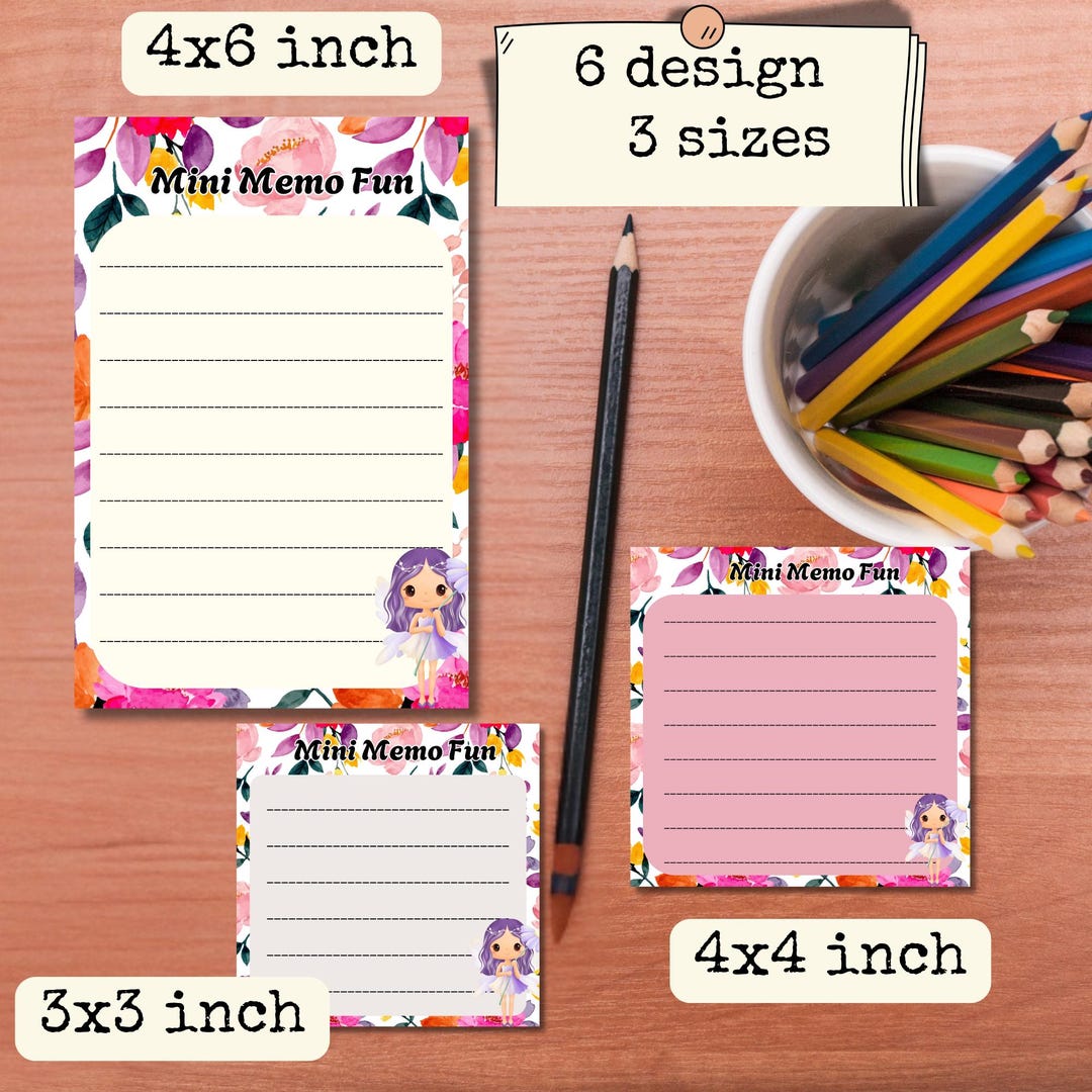 Floral Printable Notepad | Aesthetic Grid Notepad | Digital Notepad PDF ...