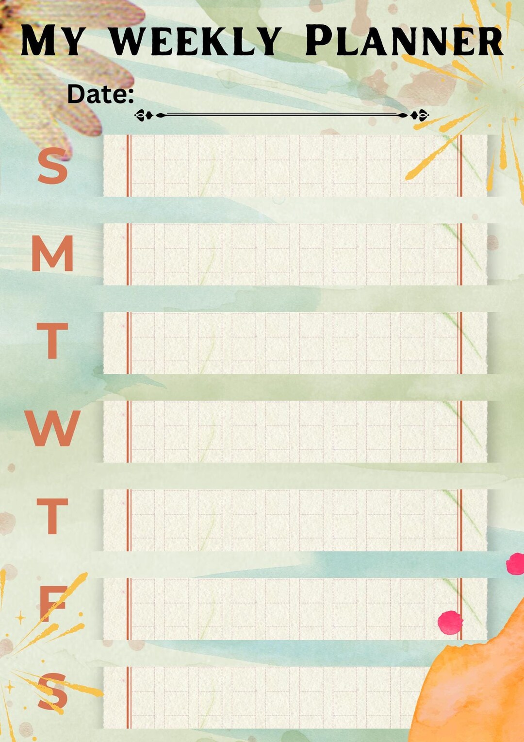 My Weekly Planner, Printables, My Weekly Plan. - Etsy