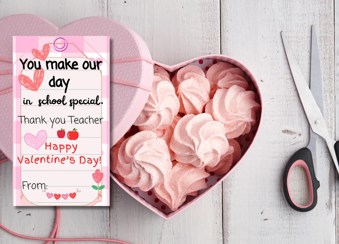 Printable Teacher Valentine Gift Tags – Cute & Fun Appreciation Tags ...