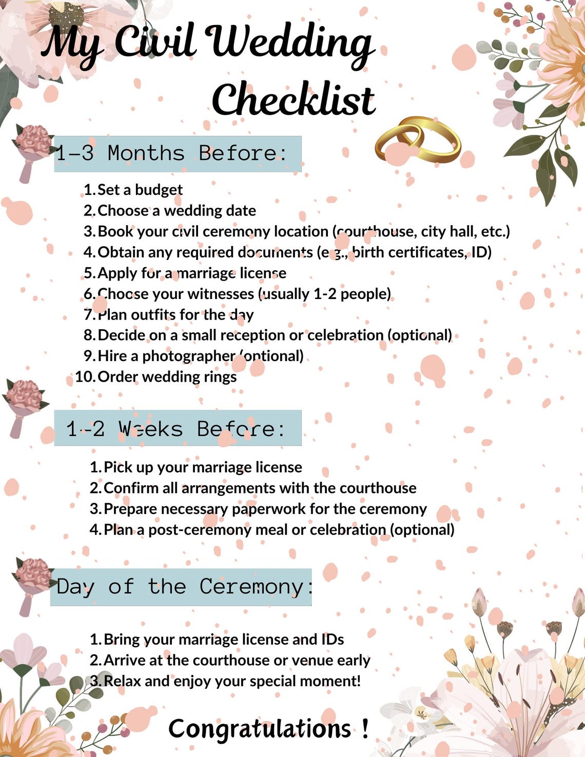 My Civil Wedding Checklist, Civil Wedding Guide, Civil Wedding Planner ...