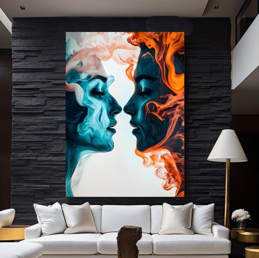 Abstract Connection Art – Canvas-flowing Body Language With Swirling ...