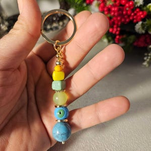 Handmade Glass, Keychain,evil Eye Beaded Keychain, Bag Accessory ...