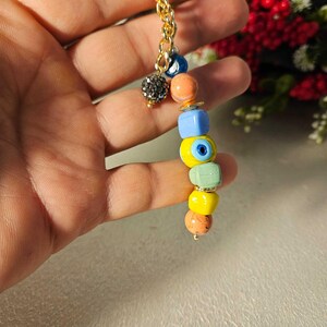 Handmade Glass, Keychain,evil Eye Beaded Keychain, Bag Accessory ...
