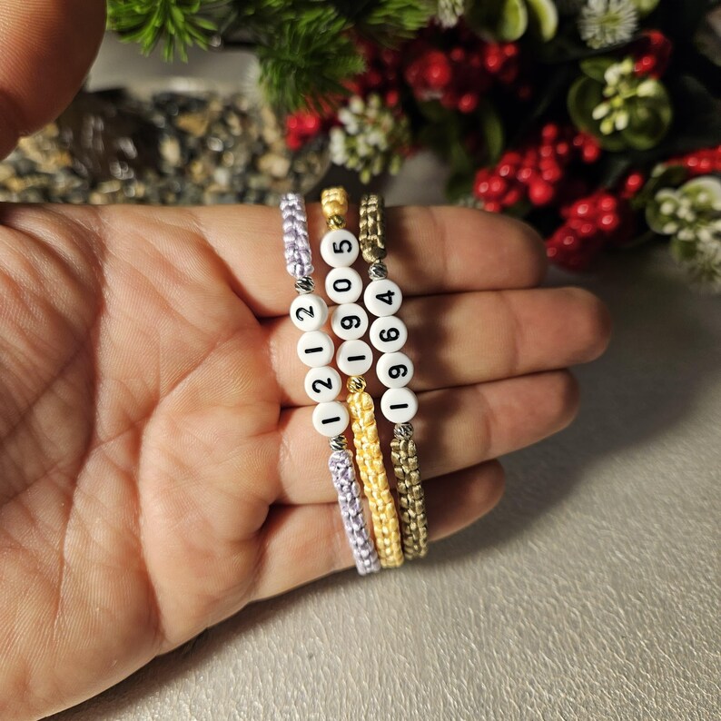 Handmade Personalized Bracelet, Custom Number Beaded Bracelet ...