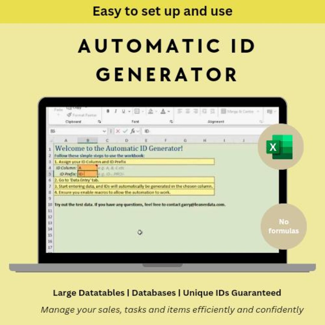 Automatic ID Generator - Etsy