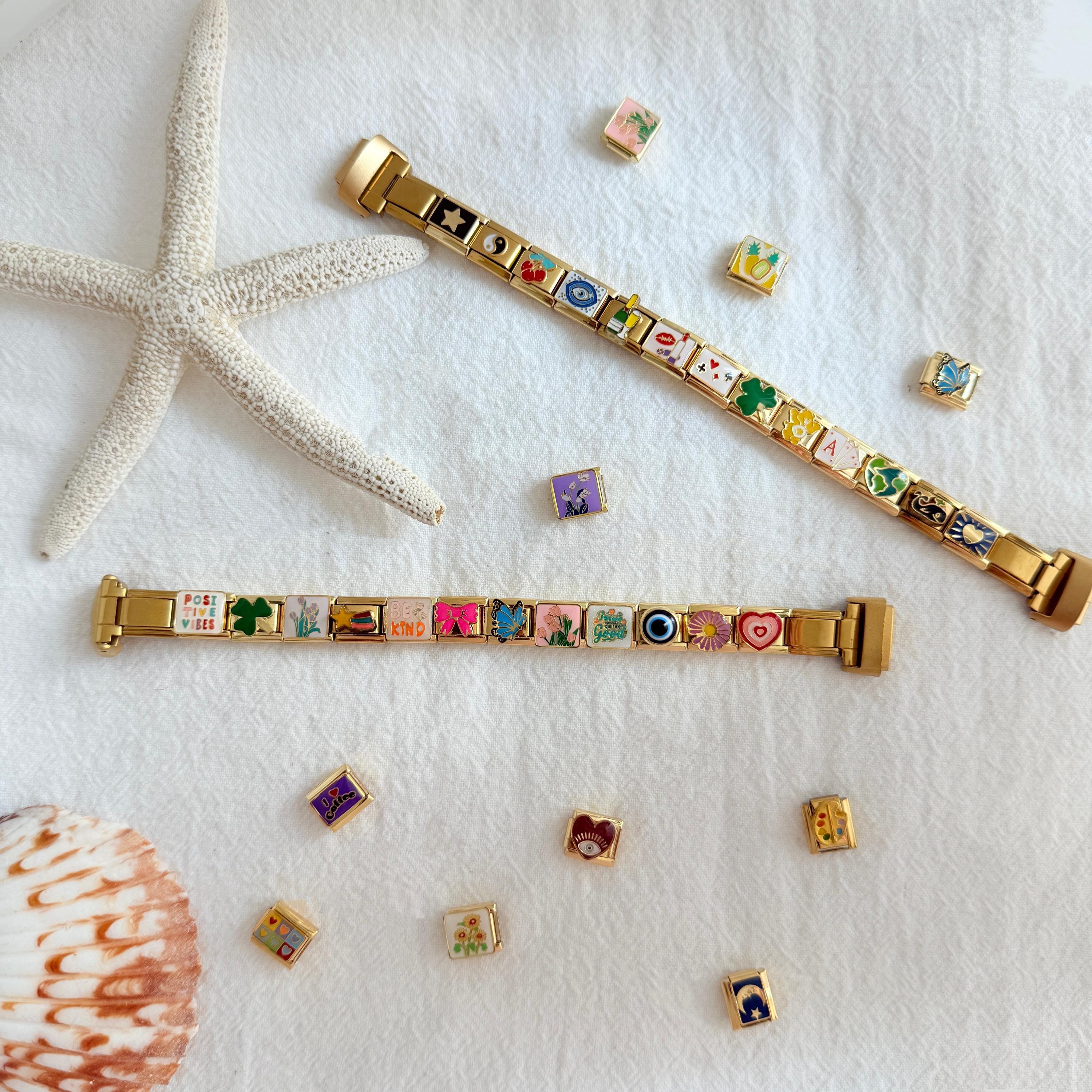 Custom Fitbit Luxe Watch Band, Gold Italian Charms Fitbit Watch Bands ...