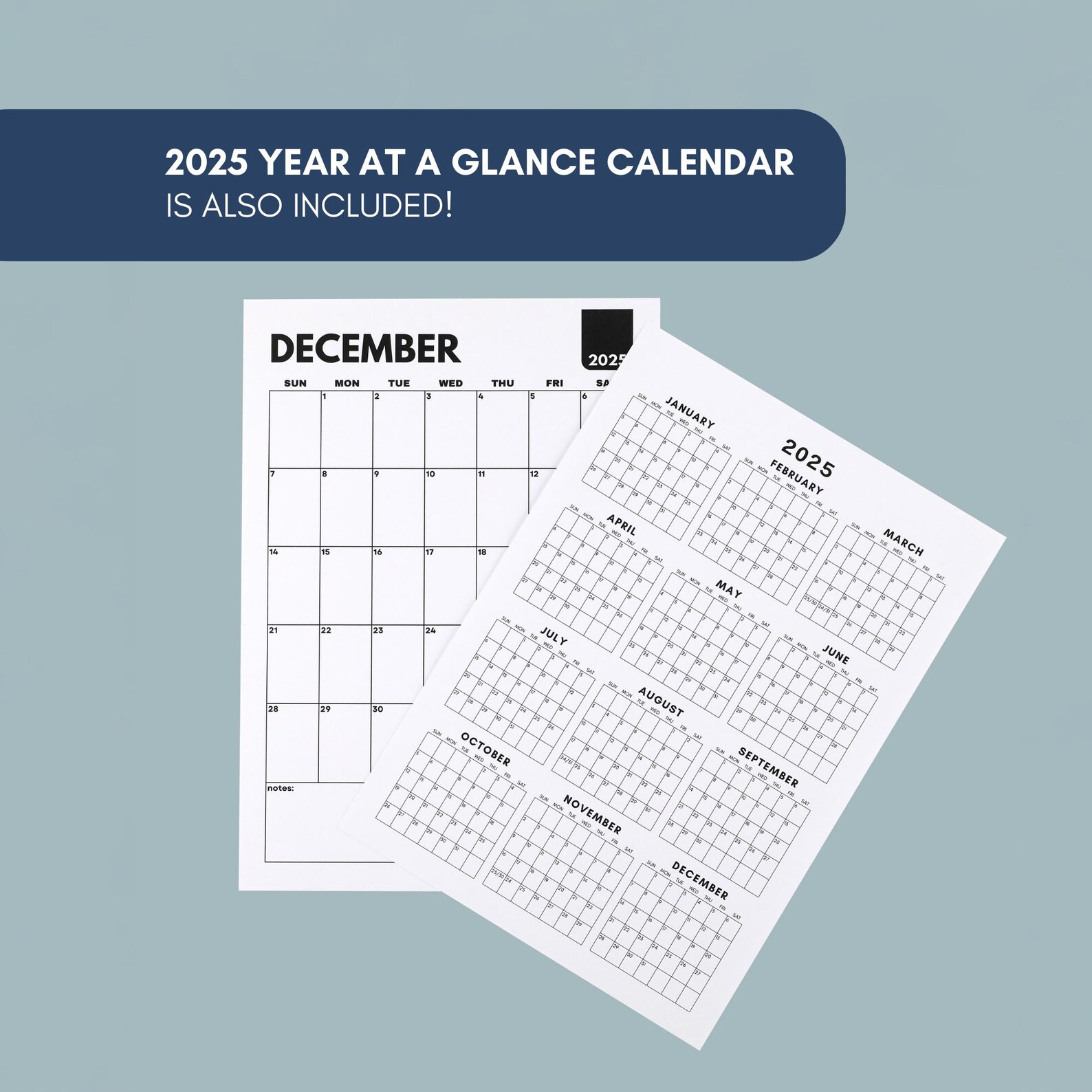 2025 Planner Set, 2025 Calendar, 2025 Desk Size Planner, 2025 Planner ...