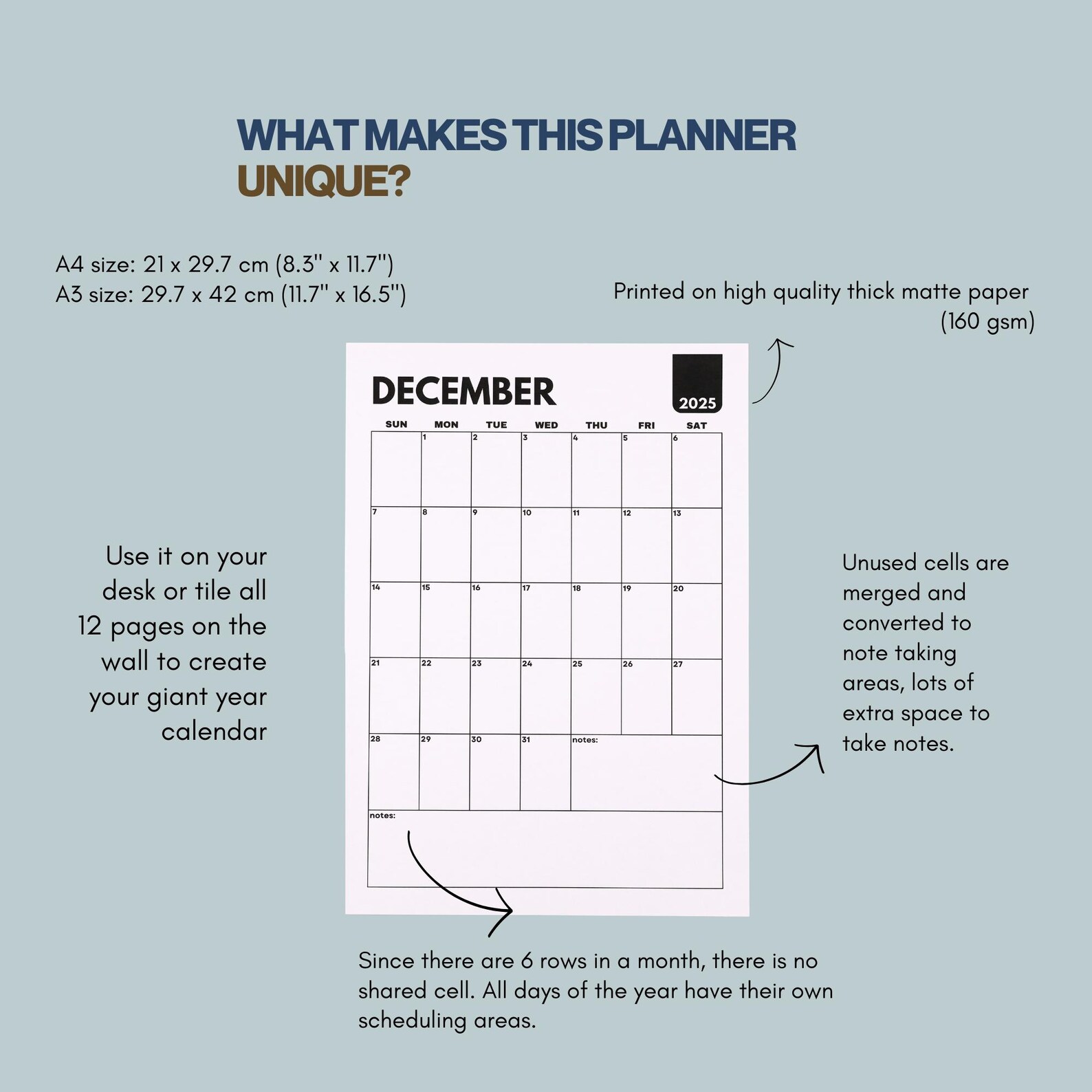 2025 Planner Set, 2025 Calendar, 2025 Desk Size Planner, 2025 Planner ...