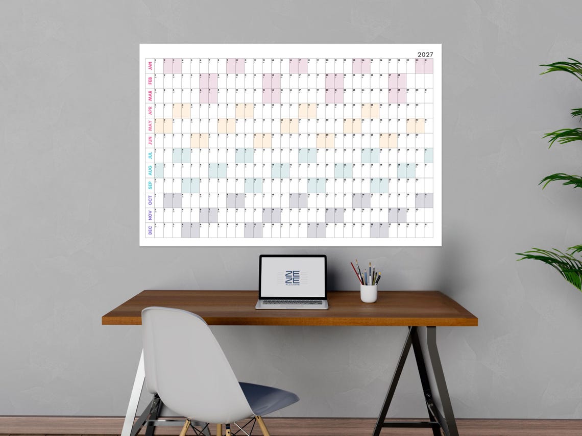 2027 Year at a Glance Calendar | Large 2027 Calendar | 2027 Wall ...