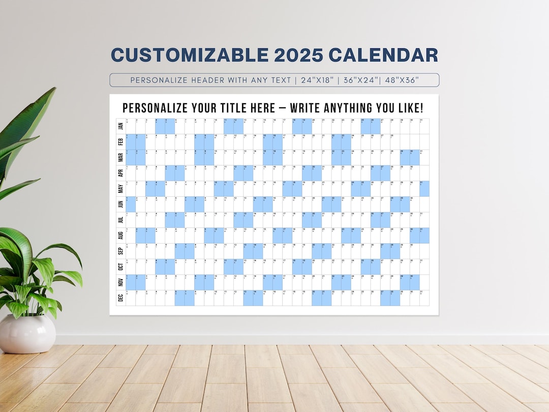 Personalized 2025 Calendar – Choose Your Custom Header Text for a ...