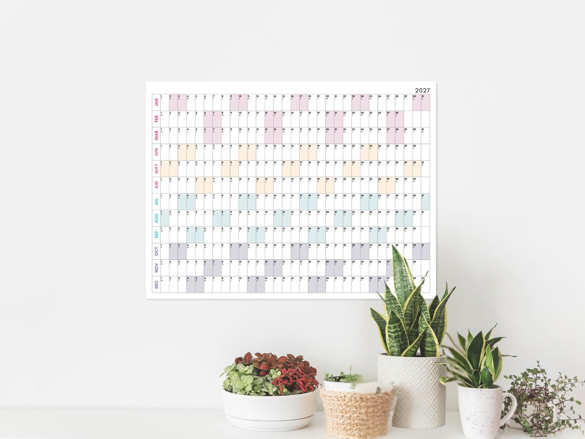 2027 Year at a Glance Calendar | Large 2027 Calendar | 2027 Wall ...