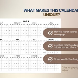 Printable 2025 Calendar | 2025 Desk Calendar US Letter Size | Year at a ...