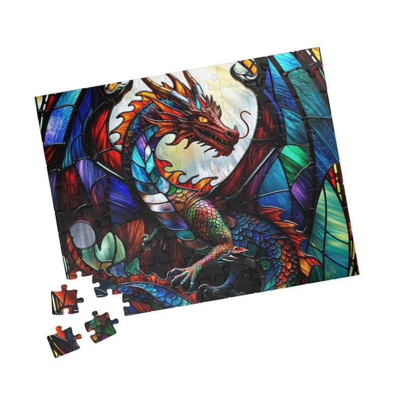 Majestic Crystal Dragon Puzzle - Dragon Puzzle With Open Wings ...