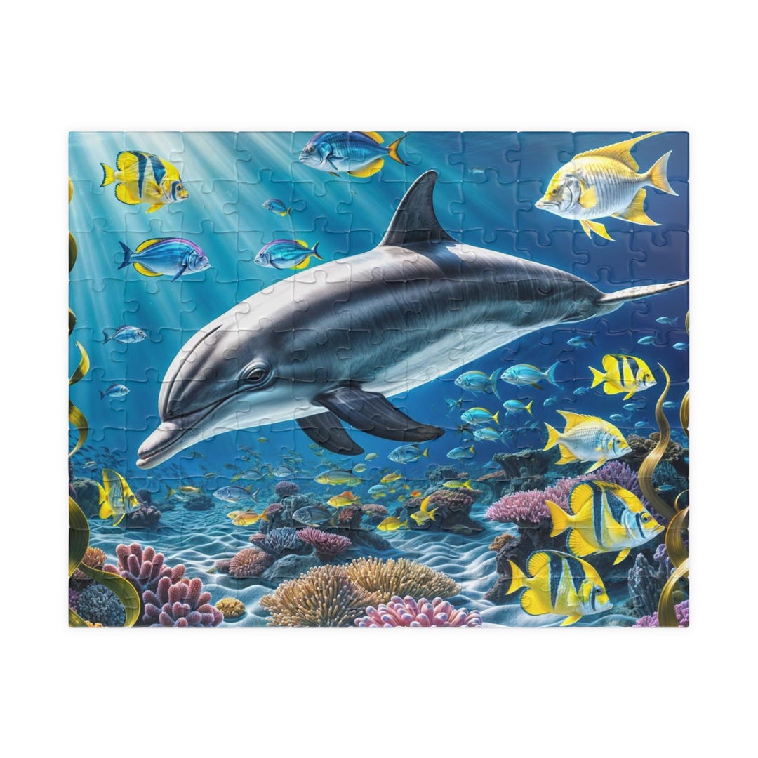 Dolphin & Coral Reef Puzzle - Vibrant Seabed Adventure With Colorful ...
