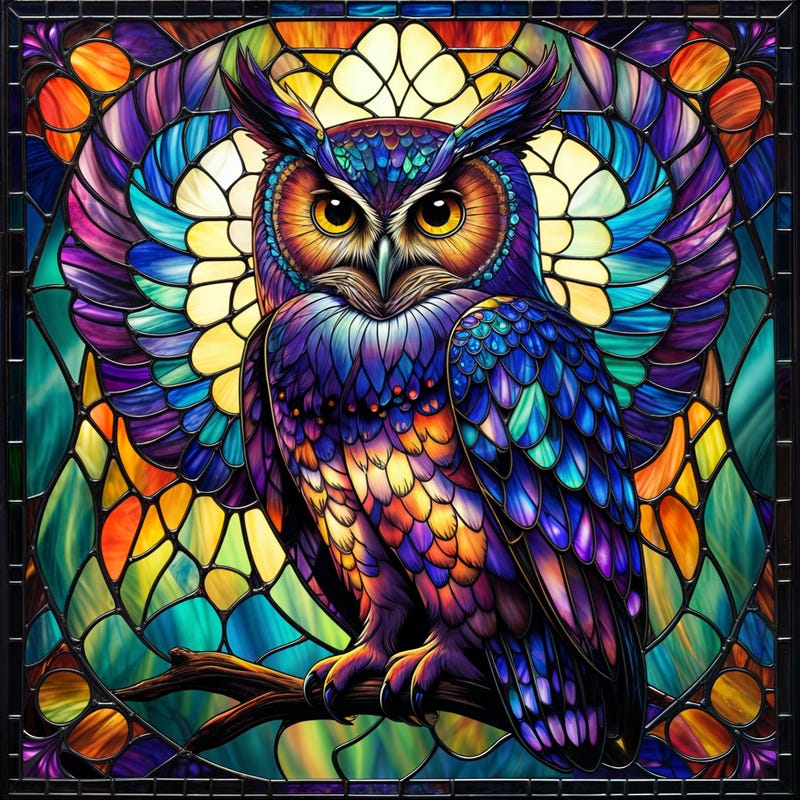 Stained Glass Owl Puzzle - Etsy