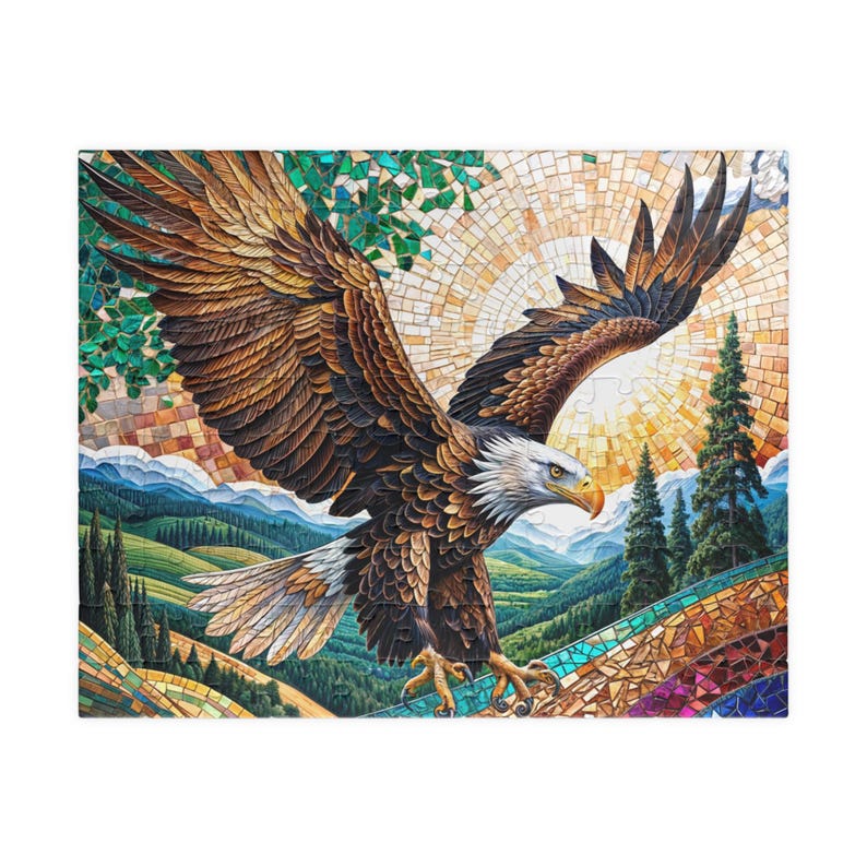 Vibrant Mosaic Eagle Puzzle: A Stunning Cardboard Challenge! - Etsy