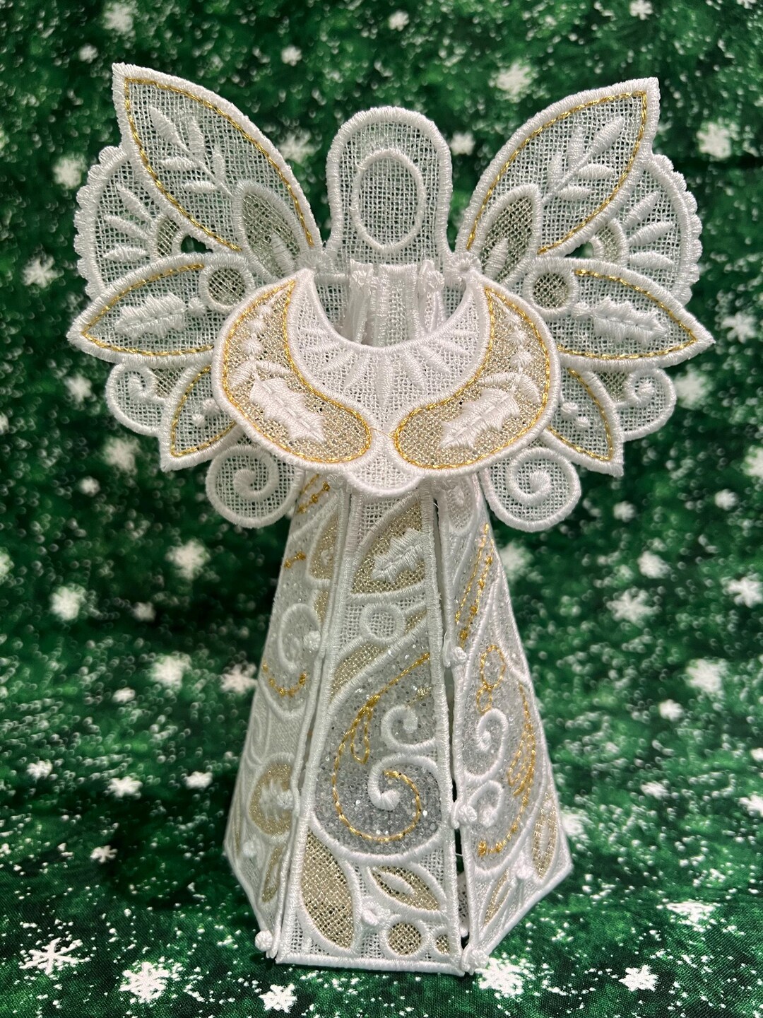 Shades of Gold Glittering Christmas Tree Top Angel - Etsy