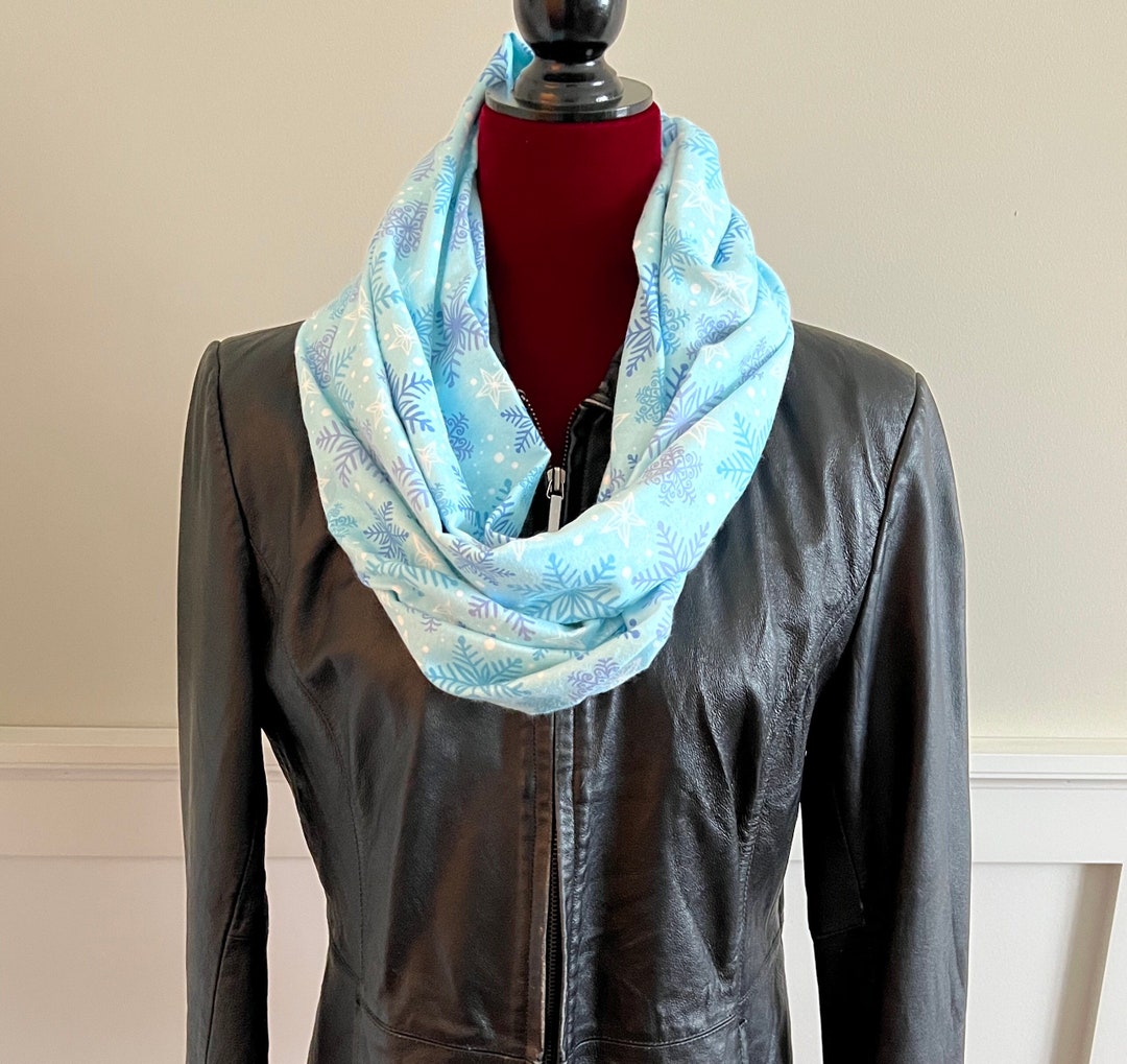 Snowflake Snuggly Flannel Infinity Scarf - Etsy