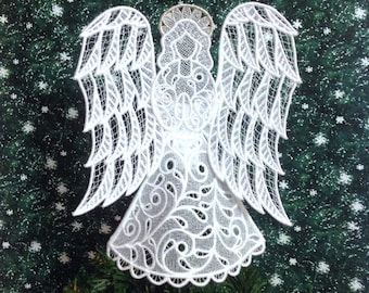 Metal Angel Embossed Figurine Sculpture Christmas Peace Home Tree ...