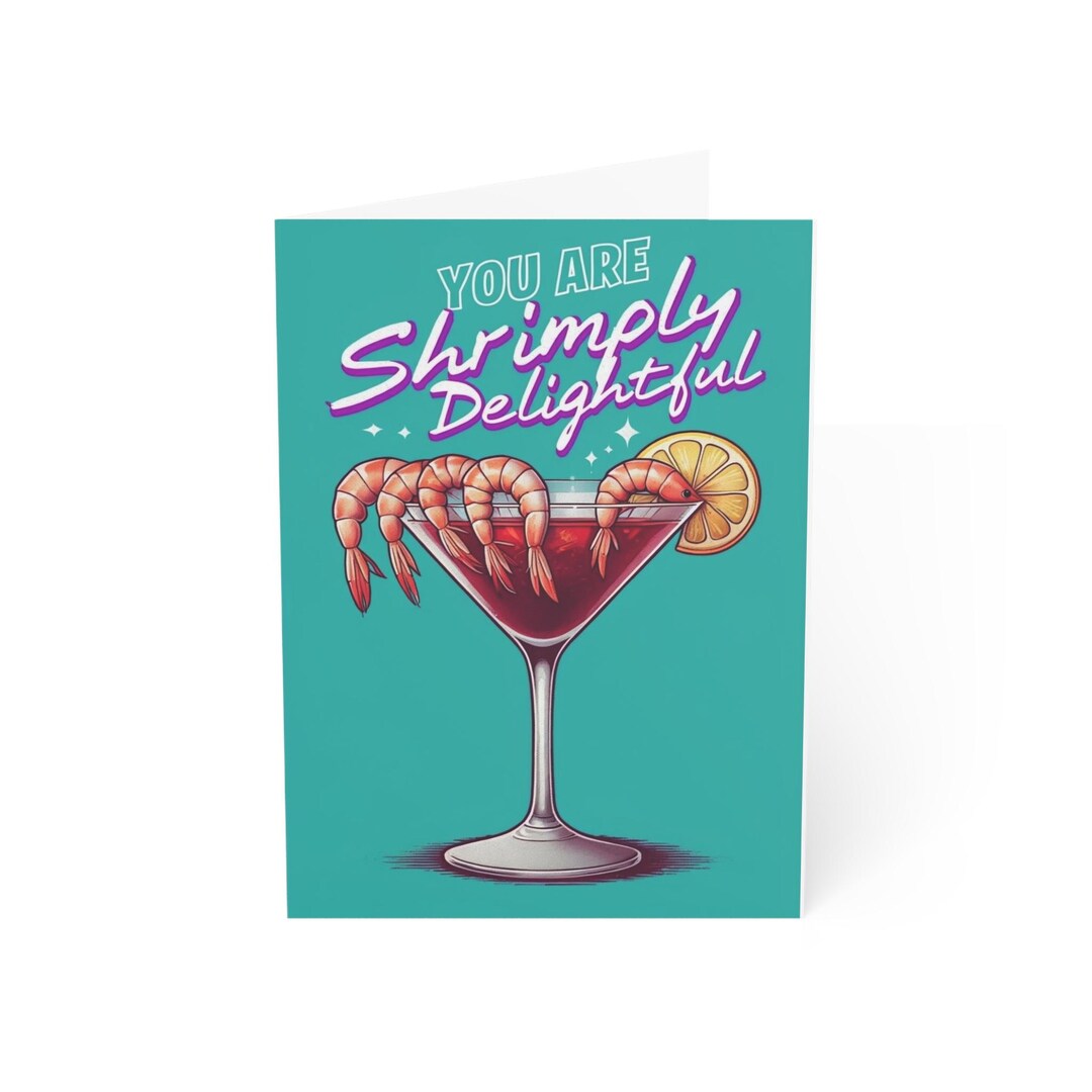 Shrimp Greeting Card: Funny Seafood Birthday, Holiday, Party Invite - Etsy