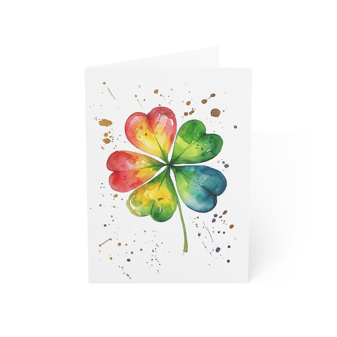 Shamrock Clover Card, St. Patrick's Day Note Cards, Irish Luck ...