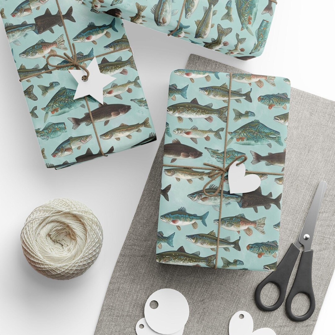 Aquatic Fish Wrapping Paper: Ocean Theme Gift Wrap - Etsy