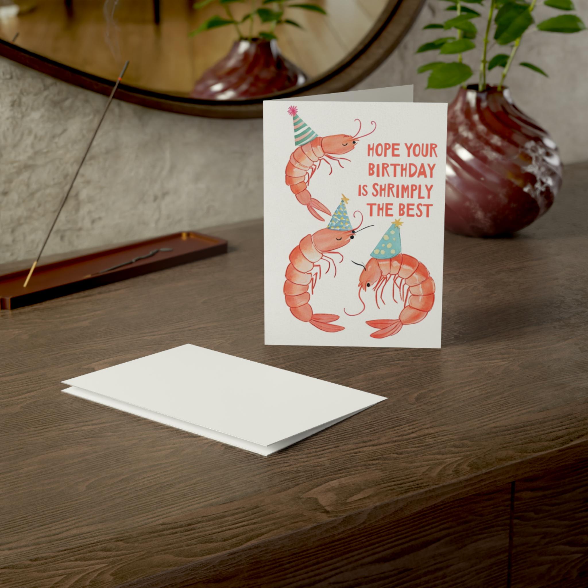 Shrimp Birthday Card: Ocean Party Theme (5x7'', With Envelope) - Etsy