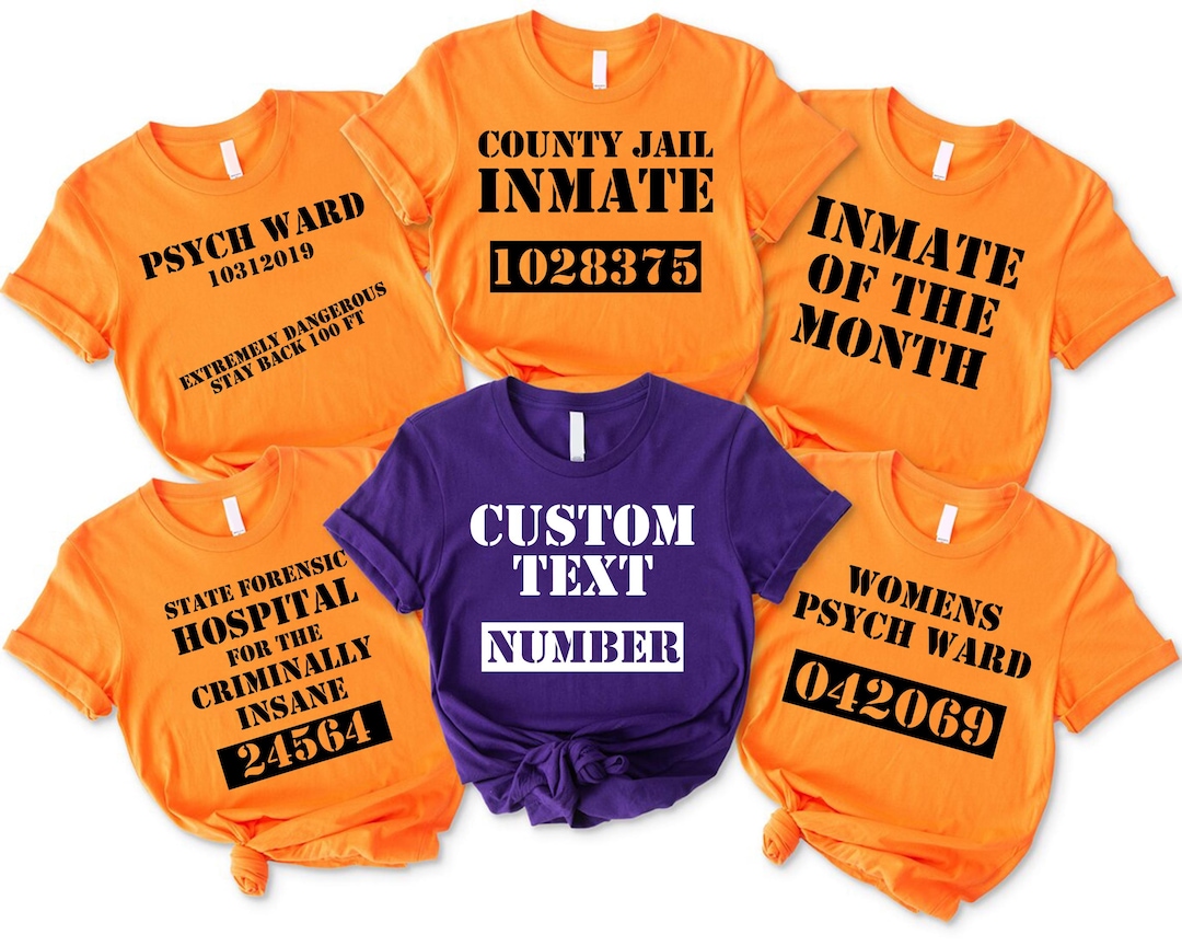 Custom Halloween Costume Shirts, Prison Inmate Shirt, Fall Season Gift ...