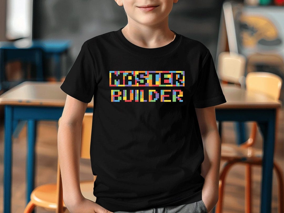 Master Builder Shirt,building Bricks Birthday Boy Girl Shirt,building ...