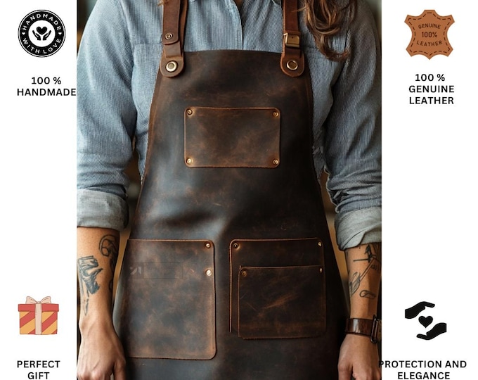 Hair-on Cowhide Apron With Leather Pocket – Rustic Cooking & Crafting ...