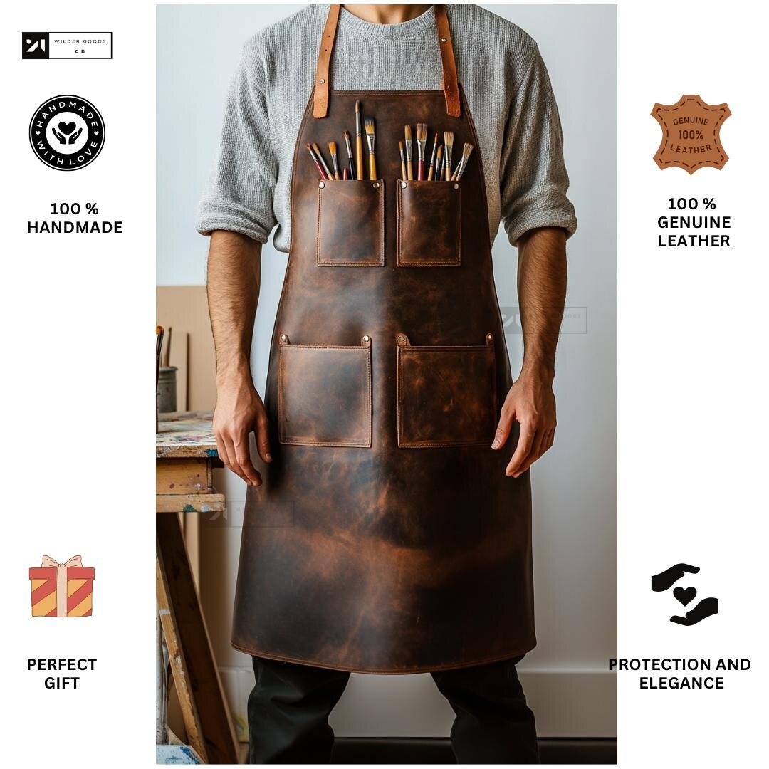 Custom Leather Apron-leather Gardening Apron-leather Hairstylist Apron ...