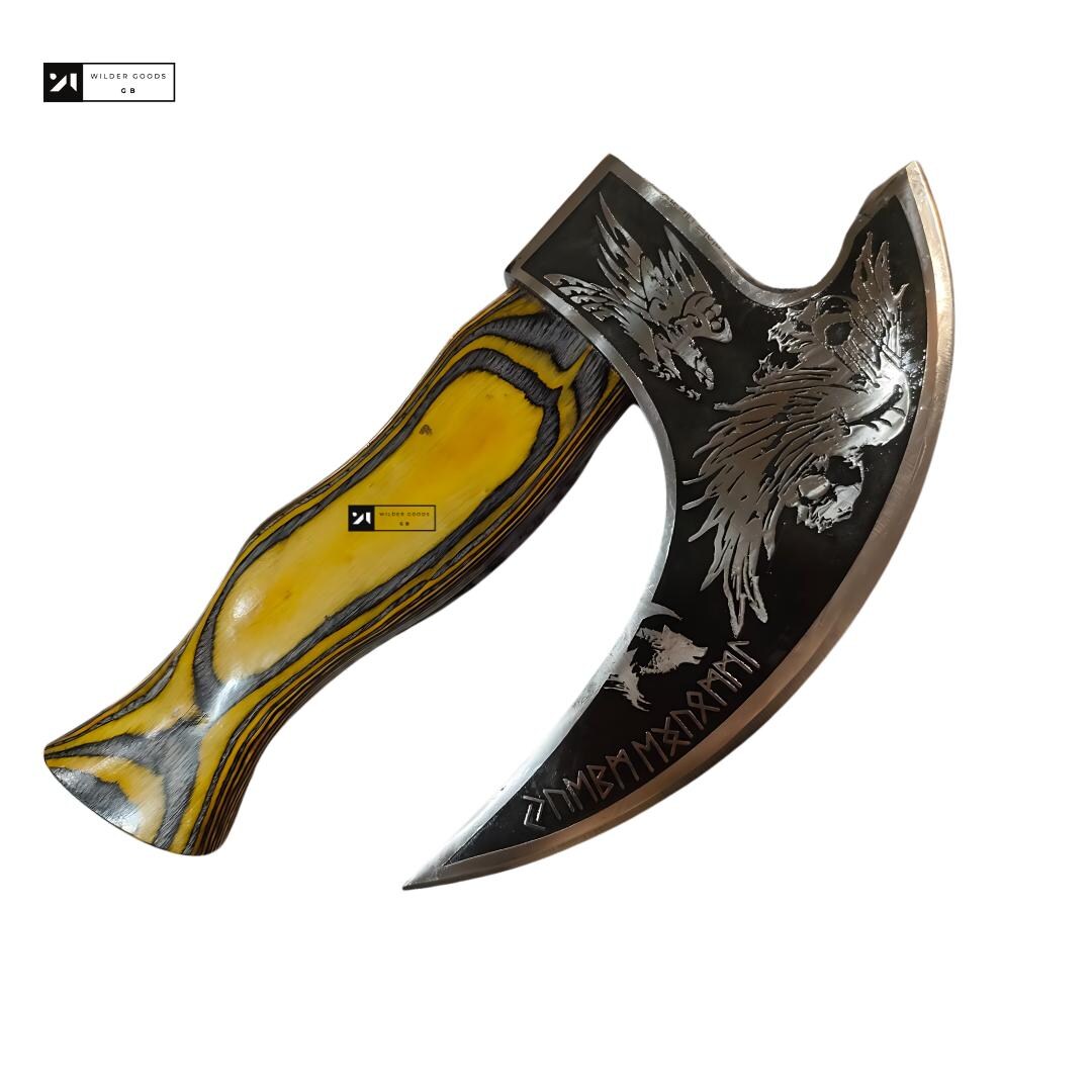 The Original Custom Hand Forged Pizza Axe , Viking Bearded Camping Axe ...