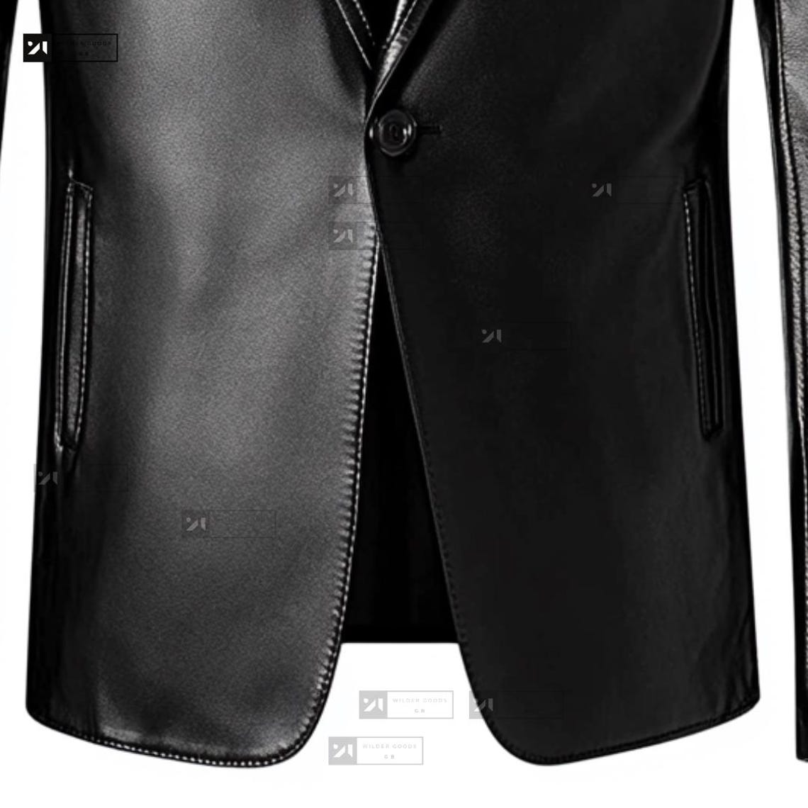 Regular Fit Lambskin Black Leather Blazer Personalized Leather Blazer Handmade Leather Formal ...