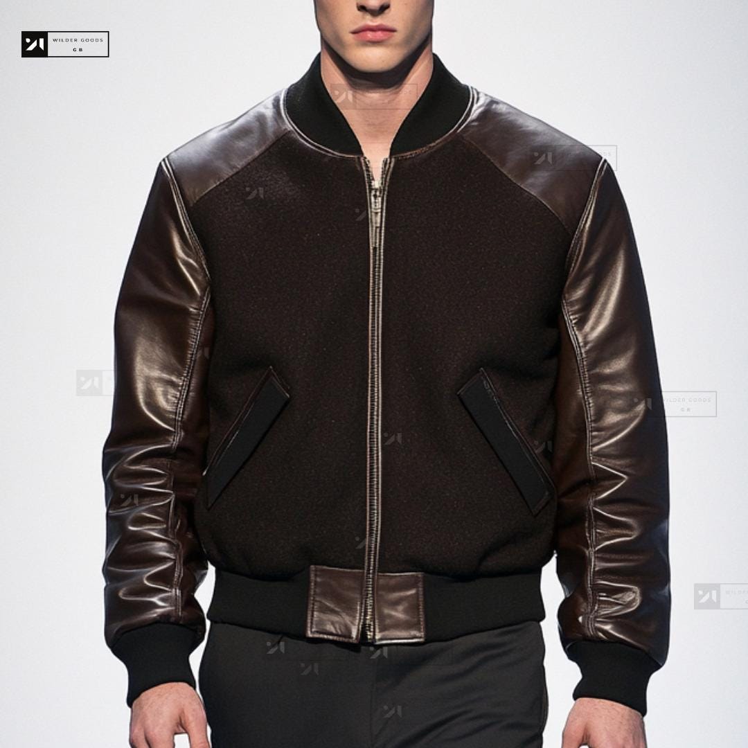 Custom Vintage Varsity Jacket With Leather Sleeves– Wool Front Retro ...