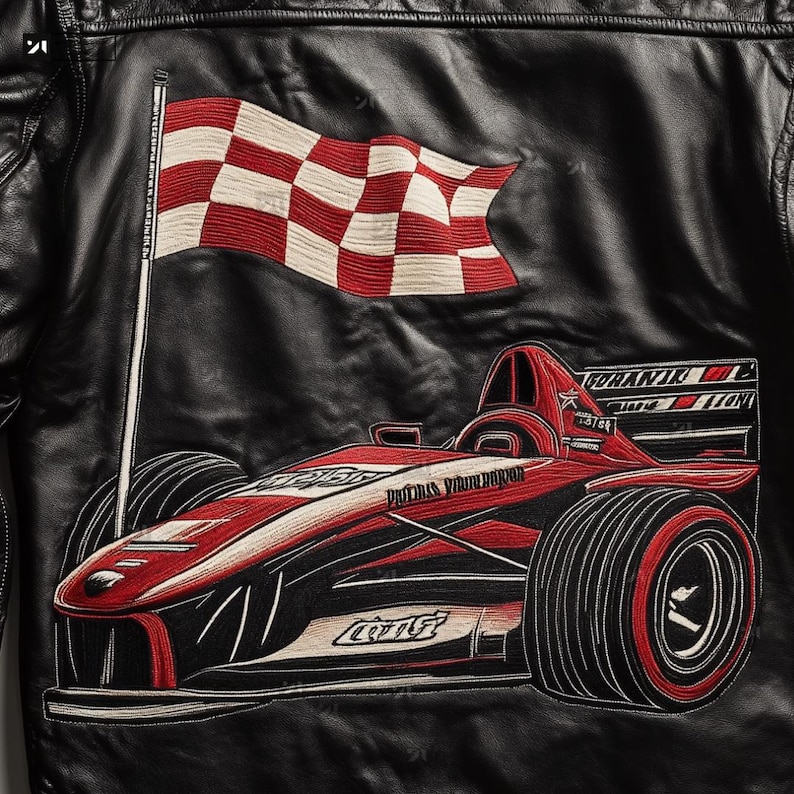 NASCAR Embroidery Leather Jacket Racing Embroidery Jacket Gift for Him ...