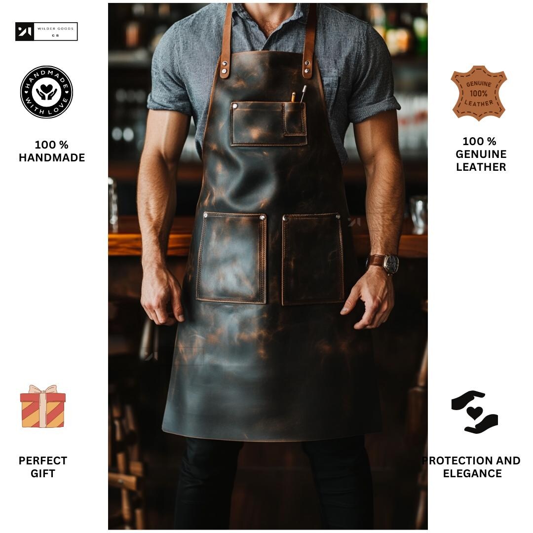 Custom Leather Apron-leather Gardening Apron-leather Hairstylist Apron ...
