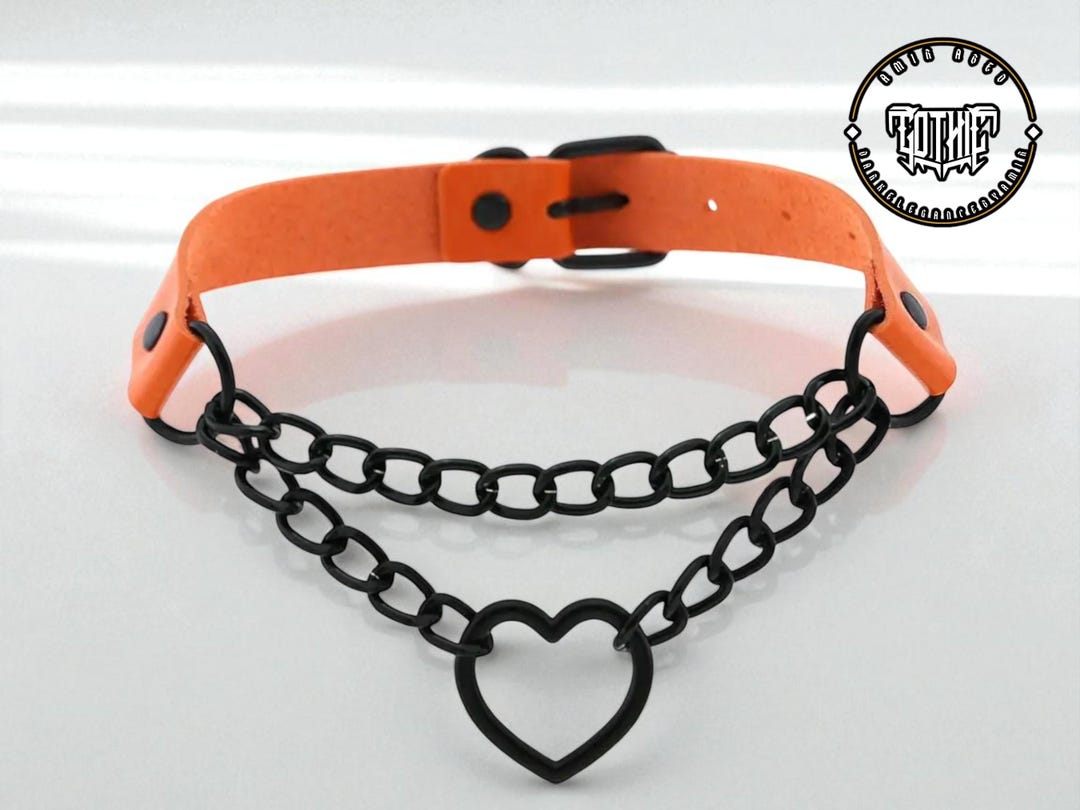 Gothic Heart Chain Choker | Edgy Double Layer Necklace - Etsy