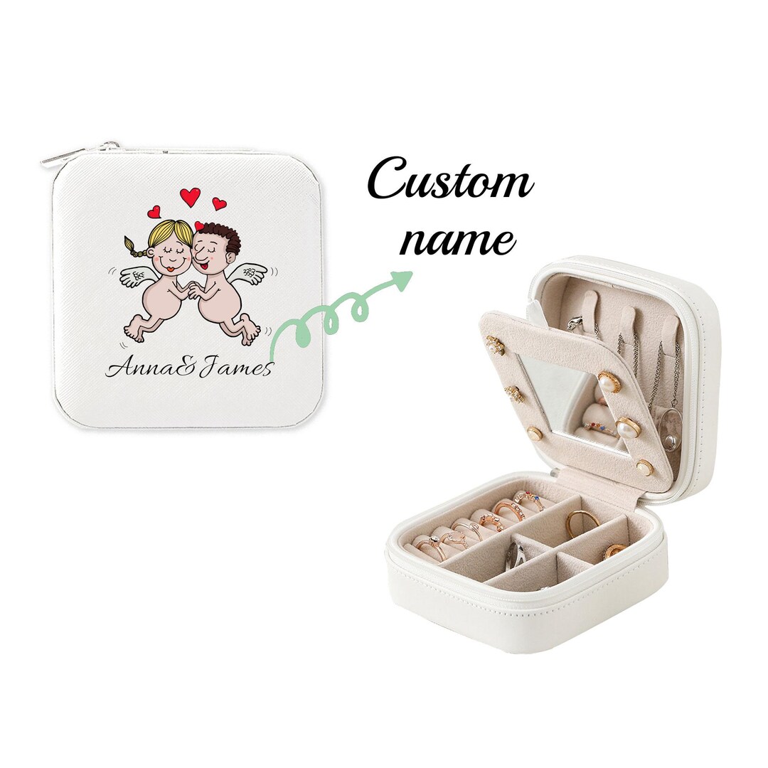 Custom Jewelry Box,angel Couple,personalized Jewelry Box,medium Size ...