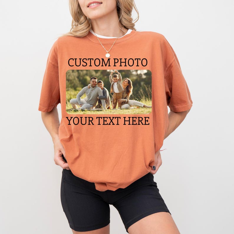 Custom Photo Shirt With Your Text, Personalized Picture Comfort Colors ...